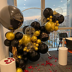 100pcs Metallic Gold Balloons Different Sizes 18 inch +12 inch +10 inch +5 inch Chrome Gold Balloon Gold Latex Balloons for Halloween Christmas Thanksgiving Birthday Party Graduation Baby Shower