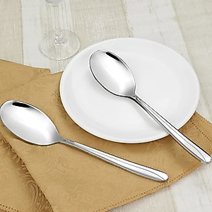 Anbers 8 Pieces Large Serving Spoons, 9.45 Inches, Stainless Steel Catering Serving Spoons