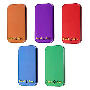LoudLyfe - Loud Box 5 Pack Colorful Metal King Sized pre roll Cone Holder, Cigarette Tube, and Cigarette case, Holds 3 pre Rolled Cones, Convenient Smoking Accessories