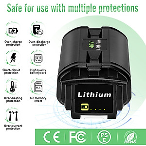 HUSUE 40V 6.0Ah Replacement Battery for Ryobi 40V Battery, Li-ion Battery Compatible with Ryobi 40V OP4015 OP40201 OP40261 OP40301 OP40401 OP40601 OP4026 OP4060 OP4026A Cordless Power Tools Battery