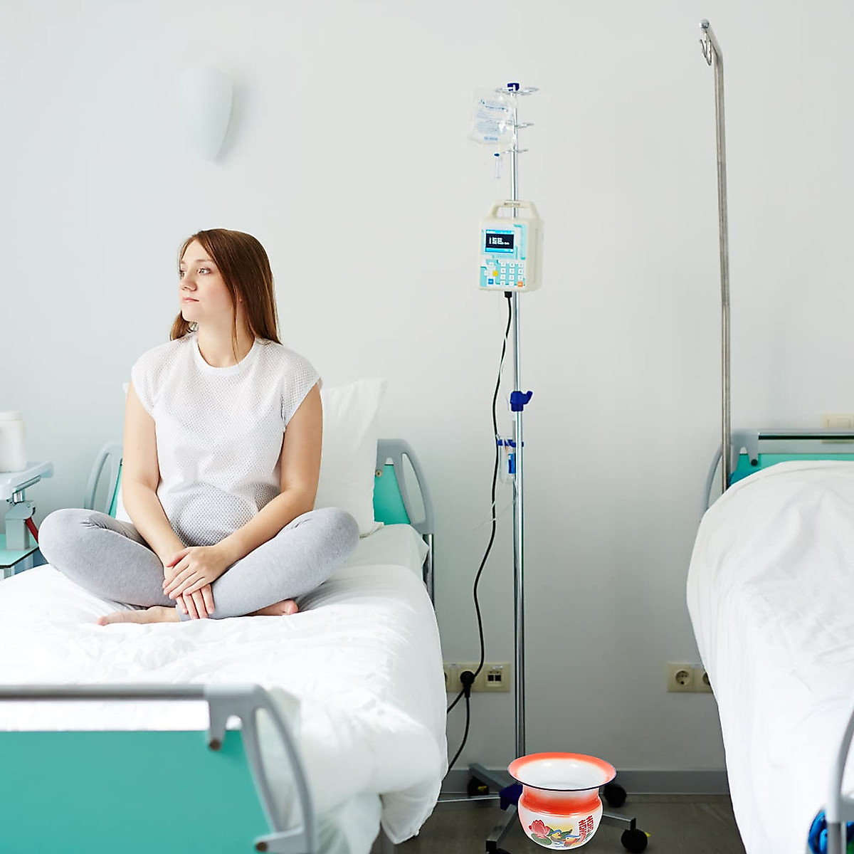 FOMIYES Retro Urinal Container Enamel Spittoon Jars Potty Iron Elderly Chinese Style Children Home Bedpan