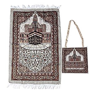 VOSAREA Muslim Prayer Rug Tassel Geometric Printing Prayer Mat Portable Carpet for Meditation Pilgrimage