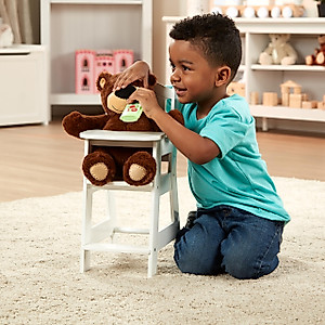 Melissa & Doug Mine to Love Wooden Play High Chair for Dolls, -Stuffed Animals - White (18H x 8W x 11D Assembled)