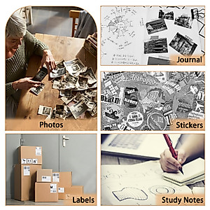 Bagvhandbagro Pocket Printer Mini Thermal Printer Inkless Sticker Printer - X6 Portable Bluetooth Photo Printer for Study, Notes, Labels, Work - Christmas Kids Gifts (White, 1 Printer +1 Roll Paper)