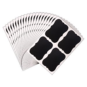 Tupalizy 80PCS Waterproof Chalkboard Labels Stickers Removable for Spice Mason Jars Pantry Kitchen Organizing Food Containers Storage Bins Glass Bottles Fridge Home DIY Crafts Office, 3x2.2'', Wavy