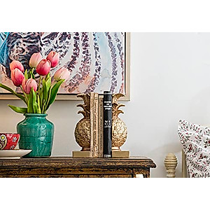 Creative Co-op DA7076 Pineapple Shaped Gold Resin Bookends (Set of 2 Pieces)