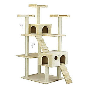 Go Pet Club Cat Tree, 50W x 26L x 72H, Beige