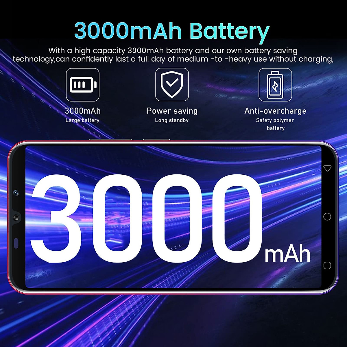 Aqur2020 Smartphone, RAM 2GB ROM 16GB Mobile Phone for Phone Call (US Plug)