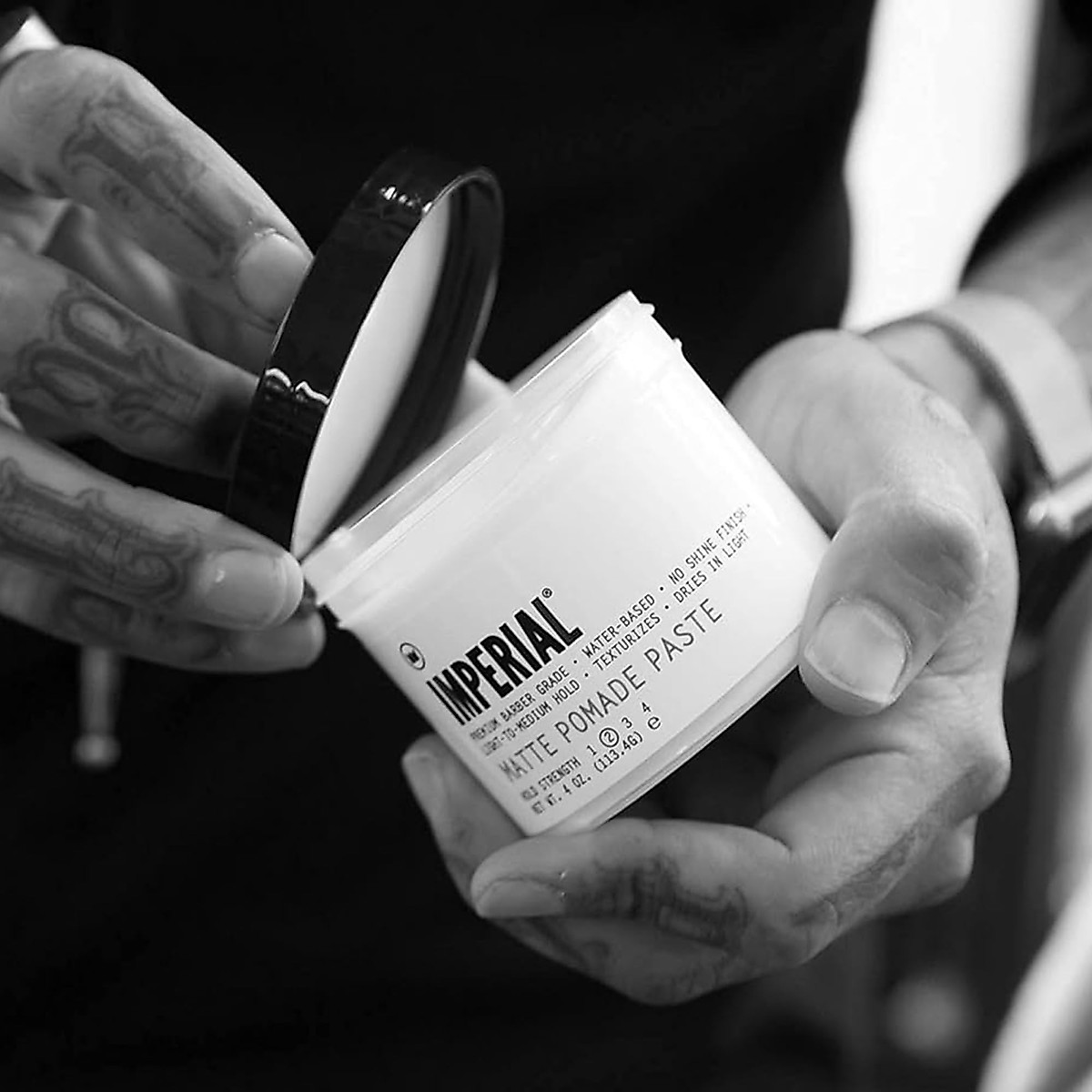 Imperial Barber Grade Products Matte Pomade Paste Light-Medium Hold, Natural, No-Shine Finish, Non-Greasy, Add Volume - 5 oz