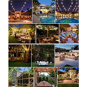 Couah Outdoor Patio String Lights,10Ft Edison Bulb String Lights for Patio Garden Porch Backyard Party Deck Yard(Plus 1 Extra Bulbs)-Brown