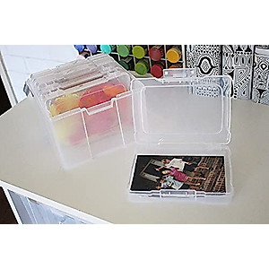 ArtBin 6947ZZ Photo & Craft Organizer Set, Large Box with [5] Plastic Storage Cases Inside, Clear