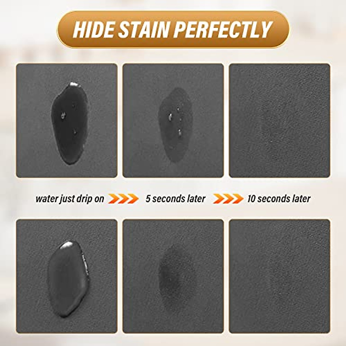2Pcs Coffee Mat Hide Stain, 15.7*19.7 Inch PU Surface Inner Water Absorted Non Slip Rubber Backed Dish Drying Mat for Kitchen, Coffee Mats for Countertop Fit Under Coffee Machine Coffee Pot