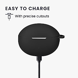 kwmobile Case Compatible with Huawei Freebuds 5i Case - Silicone Cover Holder for Earbuds - Black