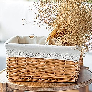 UXZDX Rattan Clothes Woven Storage Basket Cosmetic Storage Box, Storage Box Household Basket with Lid