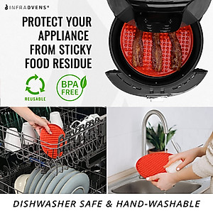 Air Fryer Silicone Liner Set of 3 Compatible with Ninja AF101 4qt, Ninja AF Max XL 5.5qt + More, Air Fryer Accessories Parchment Paper Sheet Replacement Reusable Mats 8.4 inch Round