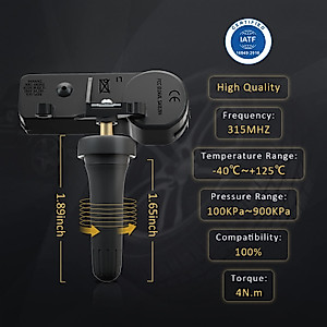 Marsflex TPMS Sensor Fit for Ford Lincoln Mercury, F150 F250/F350 Super Duty Escape Focus Explorer, Tire Pressure Monitoring System OE: DE8T-1A-180-A 9L3Z-1A189-A DE8T-1A180-AA 9L3Z-1A-189-A 315MHz