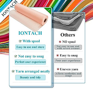 Blush Tulle Crystal Organza Fabric Rolls 12 Inch by 50 Yards (150 feet) Sheer Fabric for DIY Tutu Bow Baby Shower Birthday Party Wedding Decorations Christmas Craft Supplies