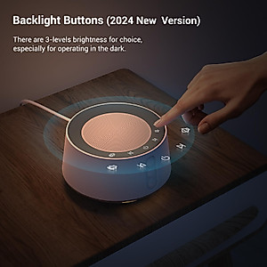 White Noise Machine, 14 Soothing Sounds and Warm Night Light for Sleeping, 5 Timers and Memory Feature Plug in Sound Machine for Baby, Adults,White
