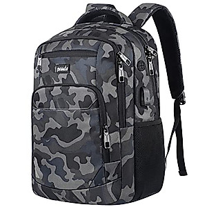 Paude Backpack for Men,College Backpack School Bookbag for Teens,Laptop Bookbag with USB Port and Headphone Hole