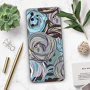 DesignSkinz Abstract Subtle Toned Floral Strokes Protective Vinyl Decal Wrap Skin Cover Compatible with The Samsung Galaxy S20 (Screen Trim & Back Glass Skin)