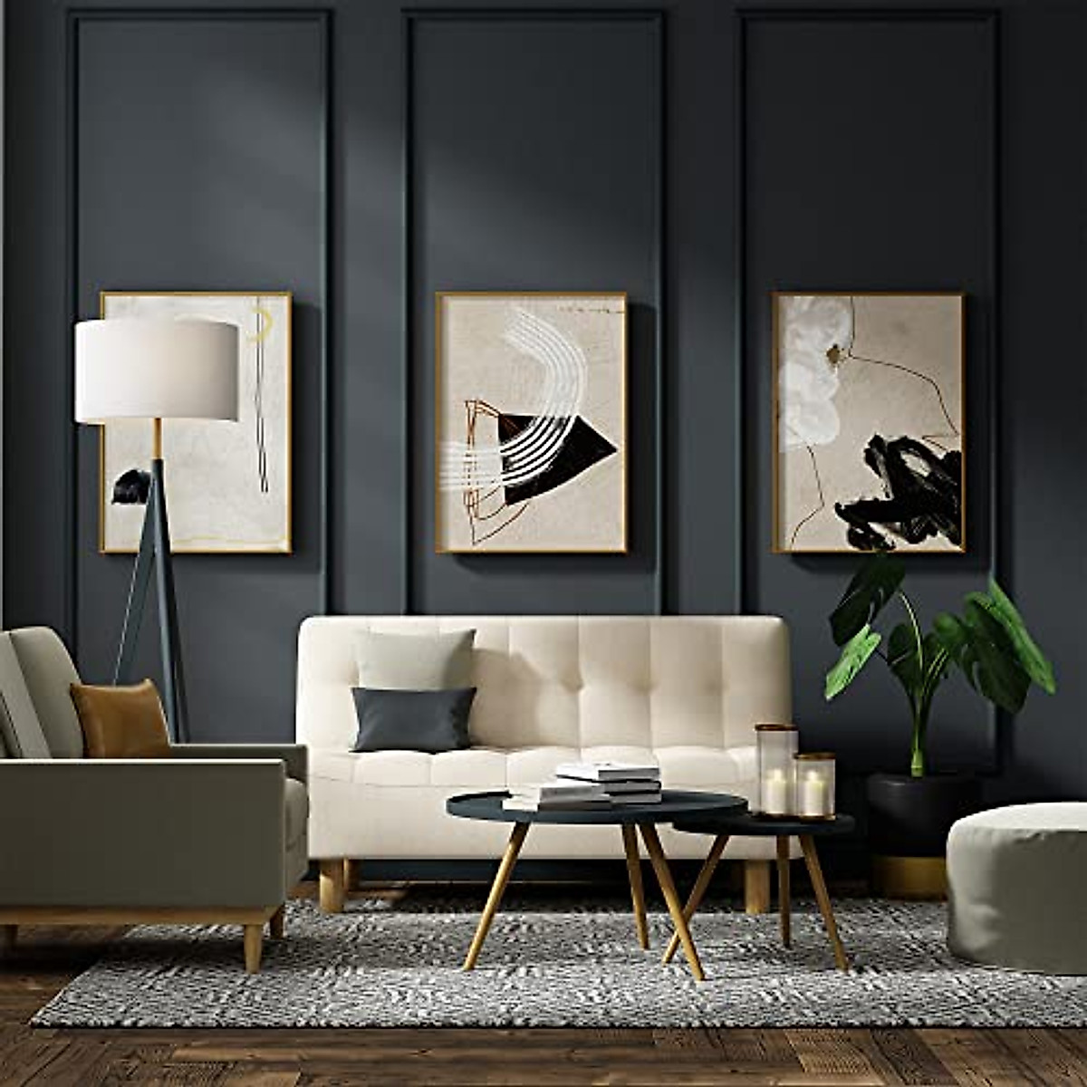 eLuxurySupply Modern Plush Futon Couch - Tufted Fabric Sofa Bed with Soft Cushions and Wide Backrest - Multi-Functional with Button Tufting Details on The Back and Seat - Cream