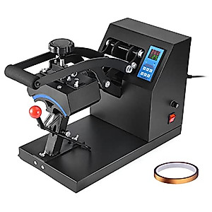 PNKKODW Hat Press Digital Baseball Cap Heat Press Machine 6x3.5 Inch Clamshell Design Curved Element Cap Sublimation Transfer Press with LCD Timer and Temperature Control, Rigid Steel Frame