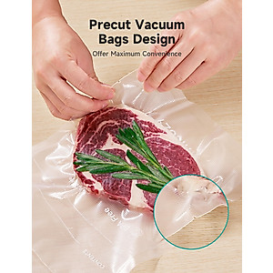 HiCOZY Vacuum Sealer Bags 100 Count 8”x12” for Food Storage, Pre-Cut BPA Free Bag for Meal Prep or Sous Vide Cooking, Safe to Microwave, Dishwasher, Boil, or Freeze