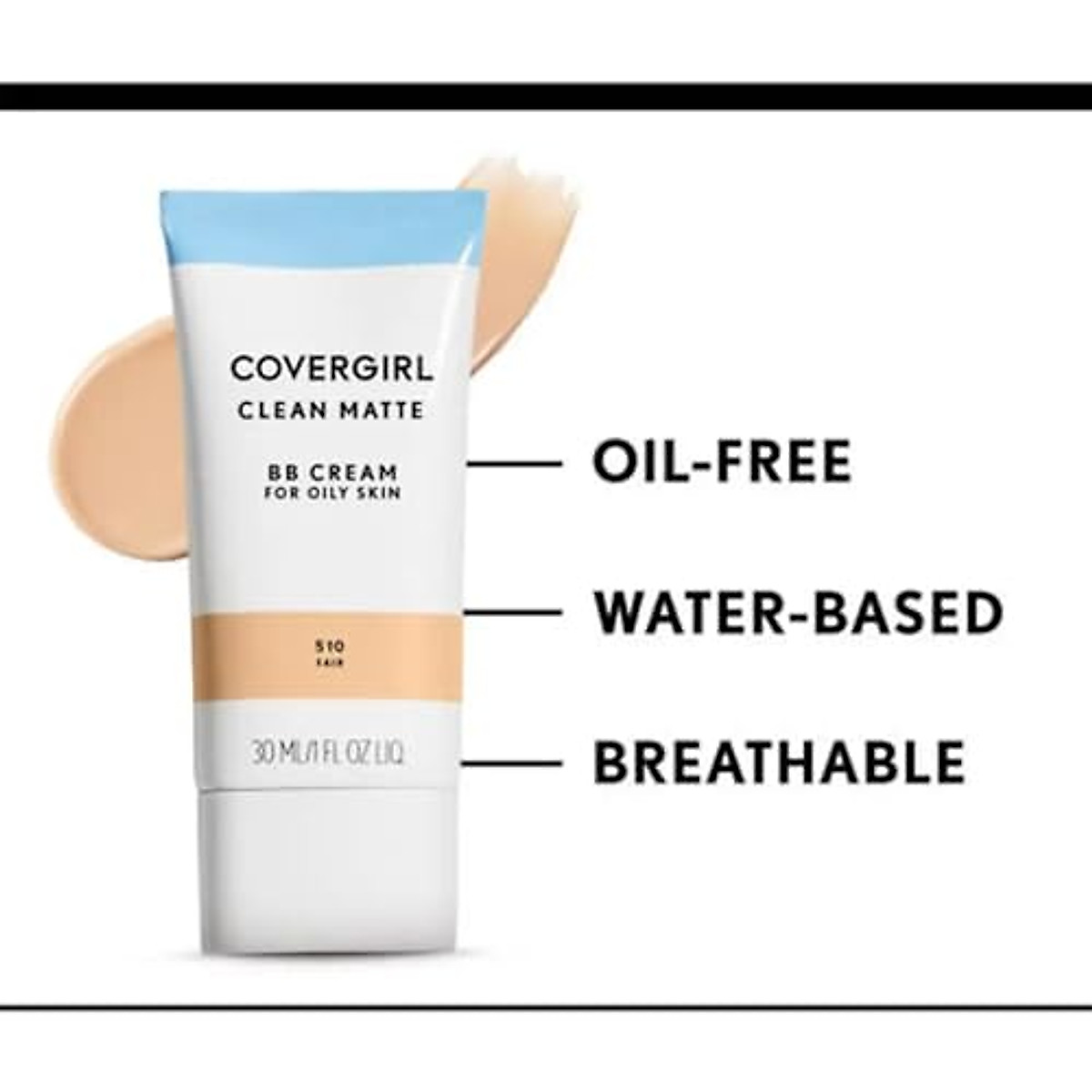 COVERGIRL - Clean Matte BB Cream, Oil-Free, Long-Lasting, Sensitive Skin, Lightweight, 100% Cruelty-Free