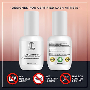 Elite Eyelash Extension Primer/Pre-Treatment (15ml) - Professional Lash Cleanser & Protein Oil Remover For Individual Mink Eyelash Extensions | Increases Retention & Glue Drying Time | Lash Supplies
