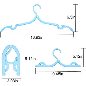 RZJZGZ 12Pcs Travel Hangers Folding Hangers Portable Clothes Hangers Foldable, Non-Slip, Lightweight for Home and Travel