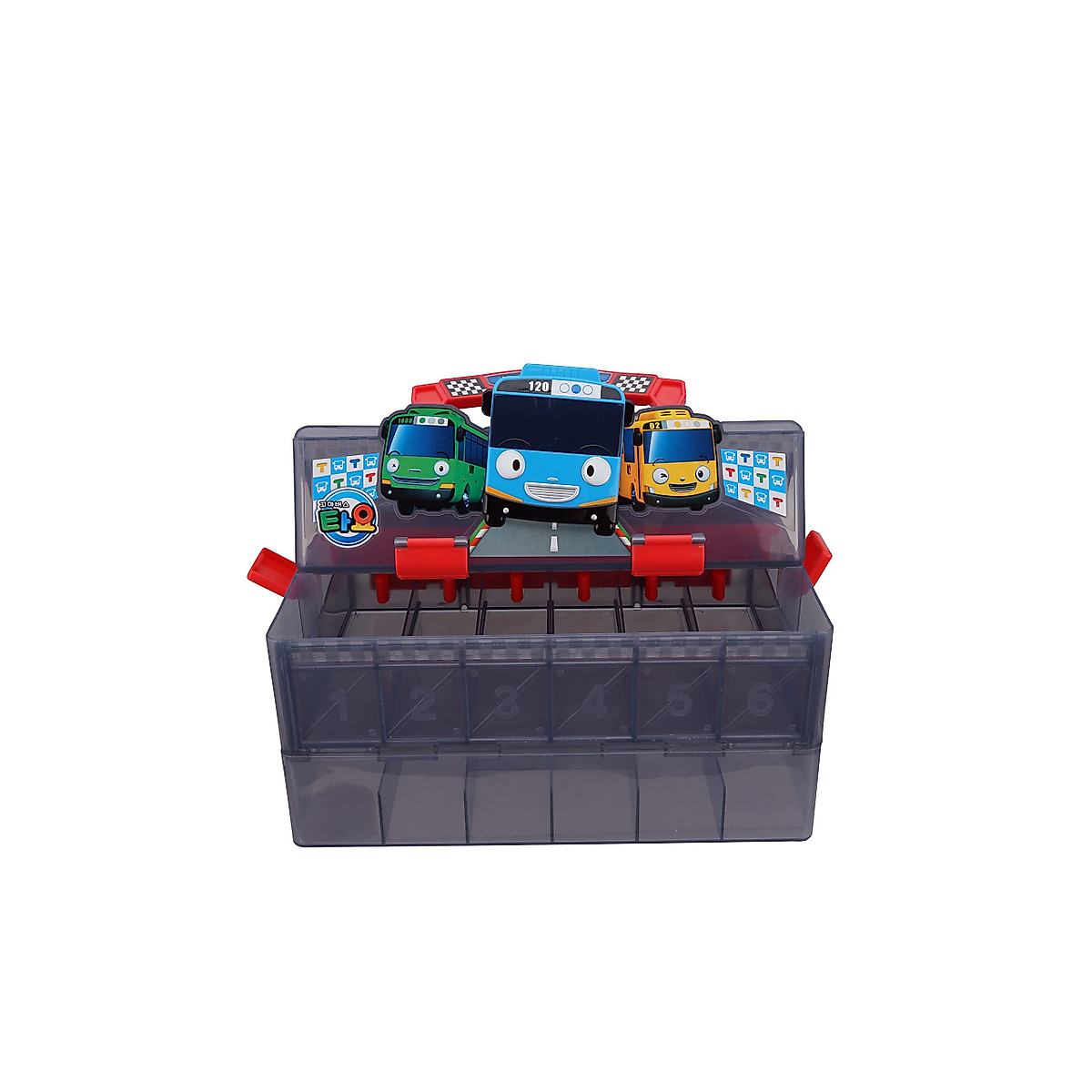 The Little Bus Tayo and Friends- Mini car Toy Storage and Racing Stadium for 26 Mini Cars with Handle…