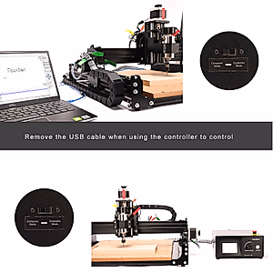 FoxAlien CNC Router Machine 4040-XE, 300W Spindle 3-Axis Engraving Milling Machine for Wood Metal Acrylic MDF Nylon Carving Cutting Arts and Crafts DIY Design, Black
