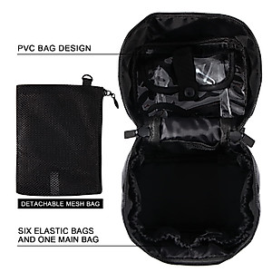 Makeup Brush Organizer Artist Small Makeup Bag Brushes Set Case Professional Travelling Brush Pen Pencil Holder Make Up Cup Storage Organizer Case Pencil Pouch Cosmetic Bag for Travel (Black)