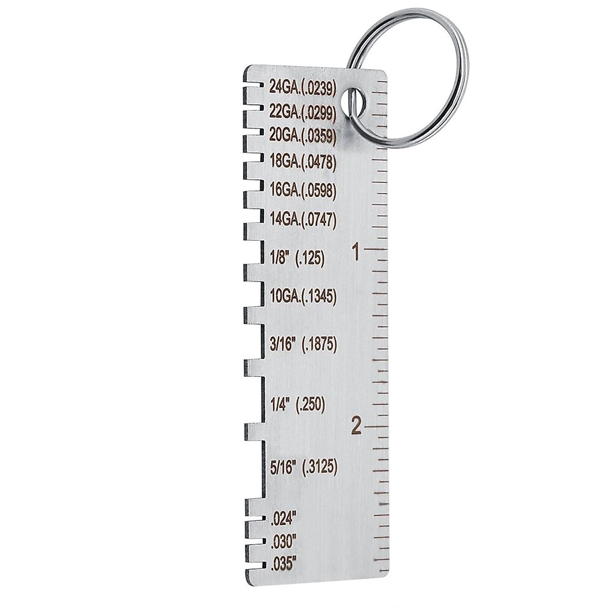 Wire/Metal Sheet Thickness Gauge 14 16 18 20 22 24 Wire Gauge Thickness Size Inspection Tool Welding Gauge,Stainless Steel