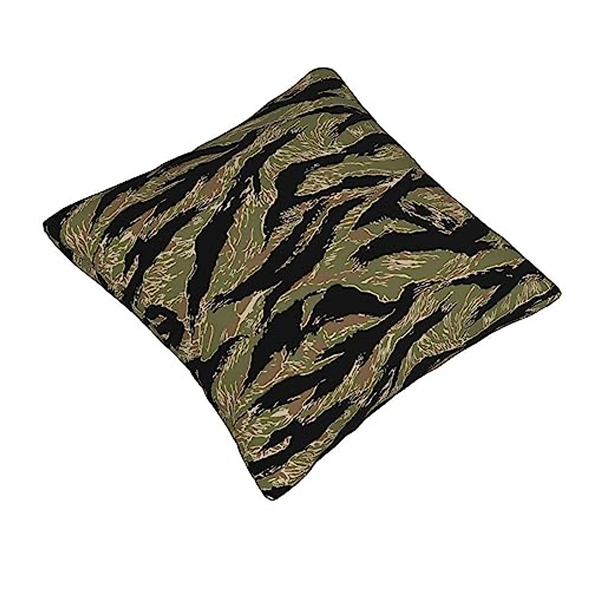 WURTON Tiger Stripe Camo Print Throw Pillow Covers, Soft Square Cushion Case,for Sofa, Couch,Bed Chair-18 X 18 Inch