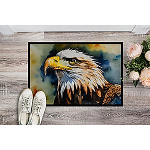 Caroline's Treasures DAC3208JMAT Eagle Doormat Front Door Mat Indoor Outdoor Rugs for Entryway, Non Slip Washable Low Pile, 24H X 36W