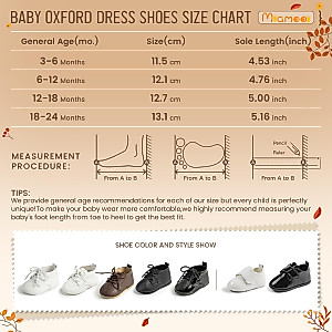 Miamooi Infant Baby Boys Girls Loafers Classic PU Leather Wedding Dress Shoes Toddler Brogue Formal Flat Lazy Crib Oxford First Walking Christening Shoe