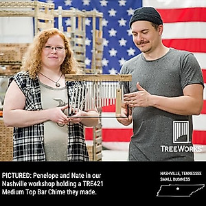 TreeWorks Chimes Medium Top Bar Chime — Made in U.S.A. — for Percussion Tables, Desks, Classroom Music, Meditation or Yoga, Includes Powder Coated Metal Stand (TRE421)