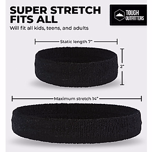 Running Headbands for Men and Women - Athletic Sweatband - Terry Cloth Bands for Basketball, Tennis, Football, Gym, Running, Cosplay & Costumes