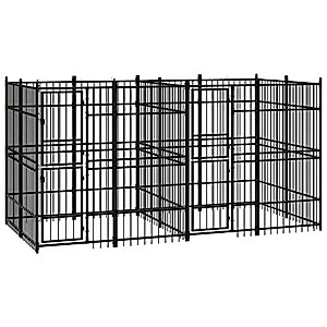 loibinfen Outdoor Heavy Duty Dog Kennel, Steel Dog Playpen,78.7" Height Portable Dog Fence, Dog Crate Cage Kennel Outdoor Dog House, Dog Exercise Pen for Small/Medium/Large Dogs, 79.3 ft²
