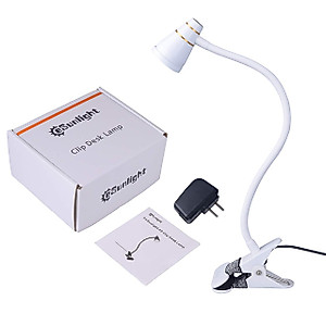 CeSunlight LED Clip Desk Lamp, Headboard Light with Strong Clamp, Bed Reading Light with 3000k-6500K Adjustable Color Temperature Options for Brighter Illumination (Milky White)