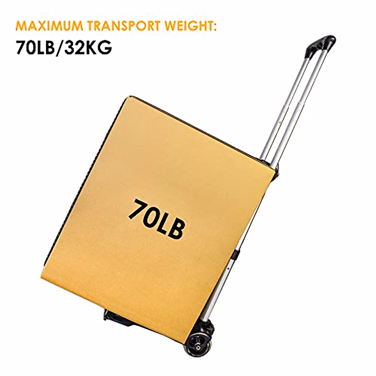 LOOVIU Hand Truck Portable Luggage Cart, Folding Lightweight Aluminum Portable Dolly with Mute Caster Wheel for Moving Travel and Office Use (Black)