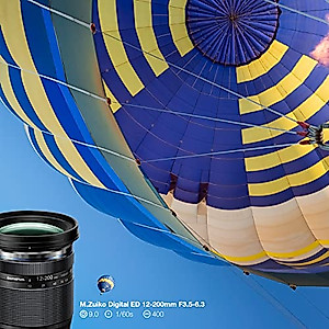 Olympus M.Zuiko Digital ED 12-200mm F3.5-6.3 Lens, Universal Zoom, Suitable for All MFT Cameras (Olympus OM-D & Pen Models, Panasonic G-Series), Black