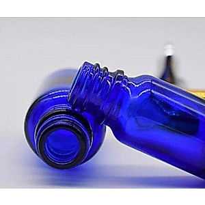 ericotry 6 Pcs Cobalt Blue 0.5 oz / 15 ml Glass Round Dropper Bottles With Glass Droppers Empty Refillable Essential Oil Perfume Aromatherapy Vial Pot Liquid Containers Jars