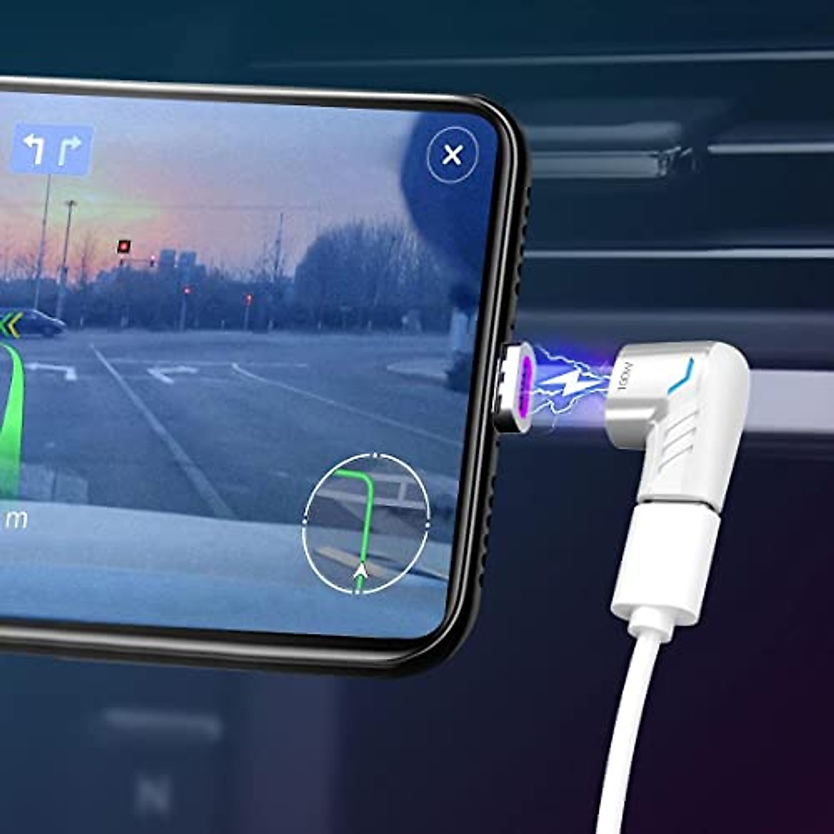 BoxWave Adapter Compatible with LG XBOOM Go PL5 - MagnetoSnap PD Angle Adapter, Magnetic PD Angle Charging Adapter Device Saver for LG XBOOM Go PL5 - Metallic Silver