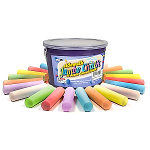 ArtCreativity Sidewalk Chalk for Kids, (38 Pieces) Bulk Jumbo Colored Sidewalk Chalk for Toddlers 1-3, Dustless, Washable & Non-Toxic, Use Outdoor or on Indoor Chalkboard or Blackboard