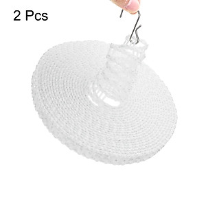 uxcell 2pcs Windproof Clothesline, 10M 33ft Plastic Non-Slip Clothes Drying Rope Portable Travel Clothesline for Courtyard Outdoor Laundry Camping, White