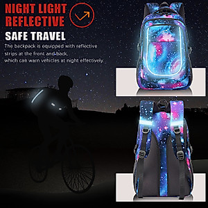 ProEtrade Extra Large Backpack Bookbag for College Travel Laptop Business Hiking Backpack Fit Laptop Up to 17 Inch Sturdy Multi Compartment Gifts for Men Women Night Light Reflective (Light Galaxy)