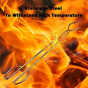 Skyflame Heavy Duty Firewood Log Claw Grabber for Indoor Fireplace Outdoor Gas Fire Pit & Wood Burning Chiminea | Campfire Large Modern Stainless Steel Fire Tongs for Moving Firelogs | 36 Inch Long