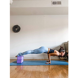 Yoga Blocks and Strap Set 2 Pack Yoga Blocks Light Weight High Density Foam 4 x 6 x 9 Inches and 8 Foot Thick Cotton Yoga Strap for Beginners and Advanced Yogis Supports All Poses (Black)